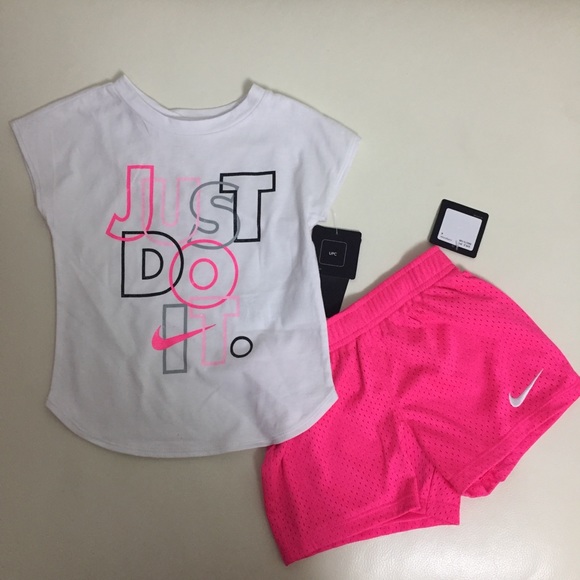 Nike | Matching Sets | Nike Neon Sparkly Pink Cute Pink Shorts Top ...